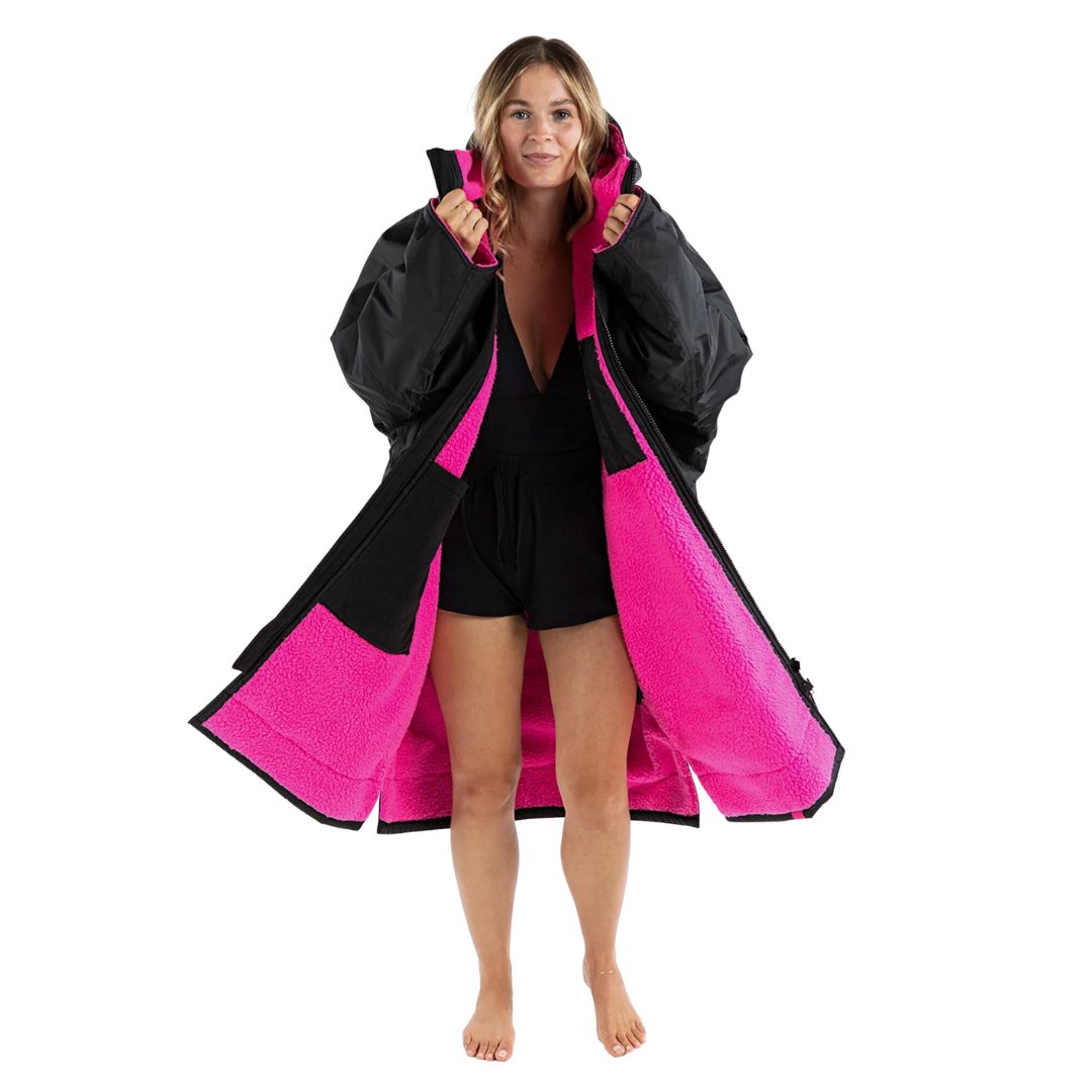 Dryrobe Advance Changing Robe Long Sleeved - Black/Pink – Surfdock ...