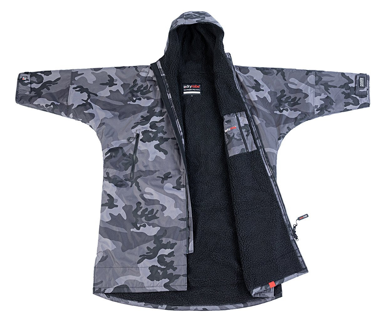 Dryrobe Advance Changing Robe Long Sleeved - Black Camo / Black ...
